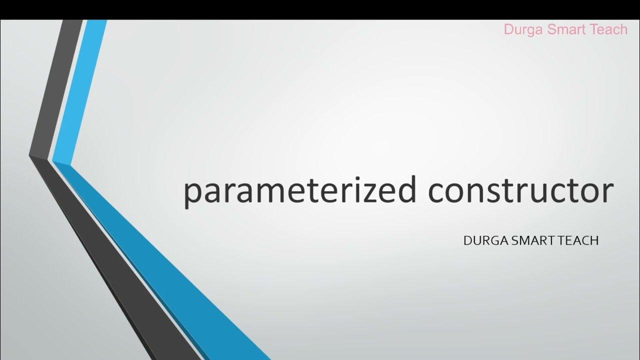 Parameterized Constructor In Java With Example Program Youtube