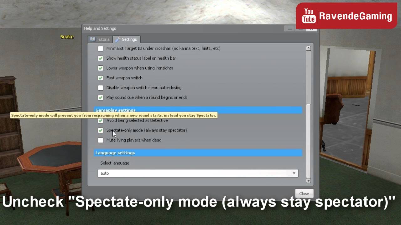 TTT - Disable Spectate-only mode | ravendegaming.com/Forum - YouTube