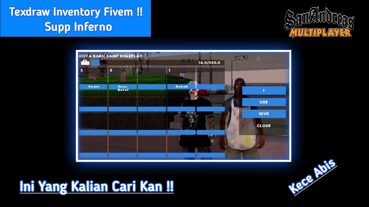 SHARE - Texdraw Inventory Fivem No Pw | GTA Samp Roleplay - YouTube