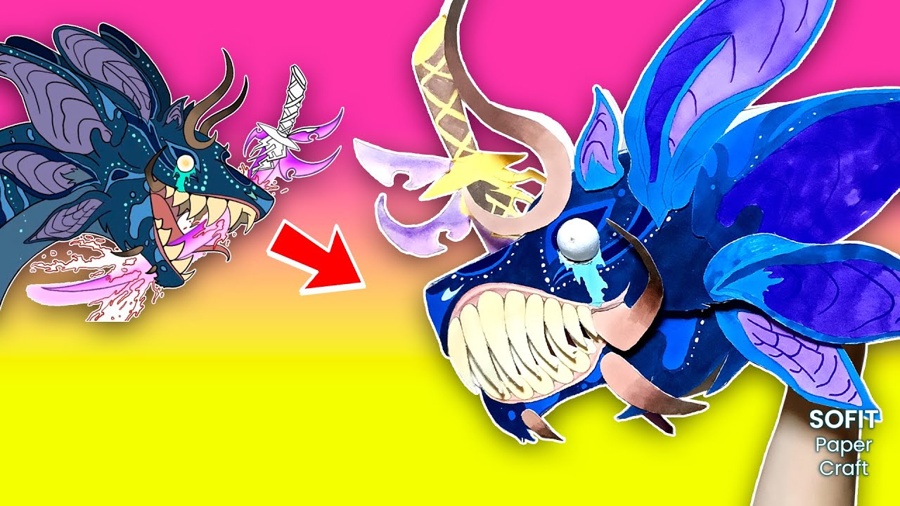 DRAGON AQUAMORPH made of paper for hand.. / Sofit PaperCraft / DIY ...
