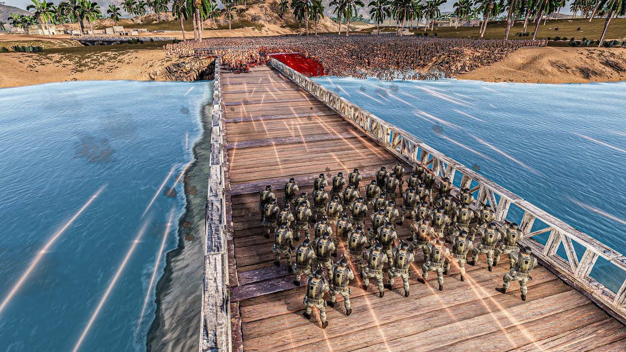 1000 MODERN SOLDIERS DEFEND BRIDGE from 25.000 ROMANS - Ultimate Epic ...
