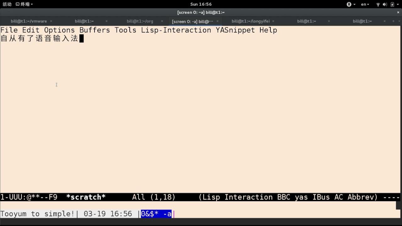 Chinese Voice Input on Linux Emacs - YouTube