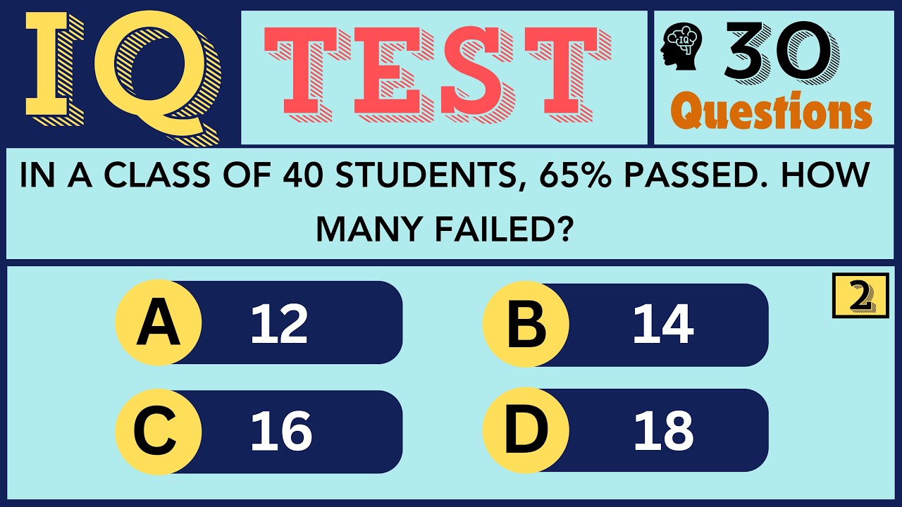 30 Challenging IQ Test Questions – Test Your Brainpower!🤓💡 - YouTube