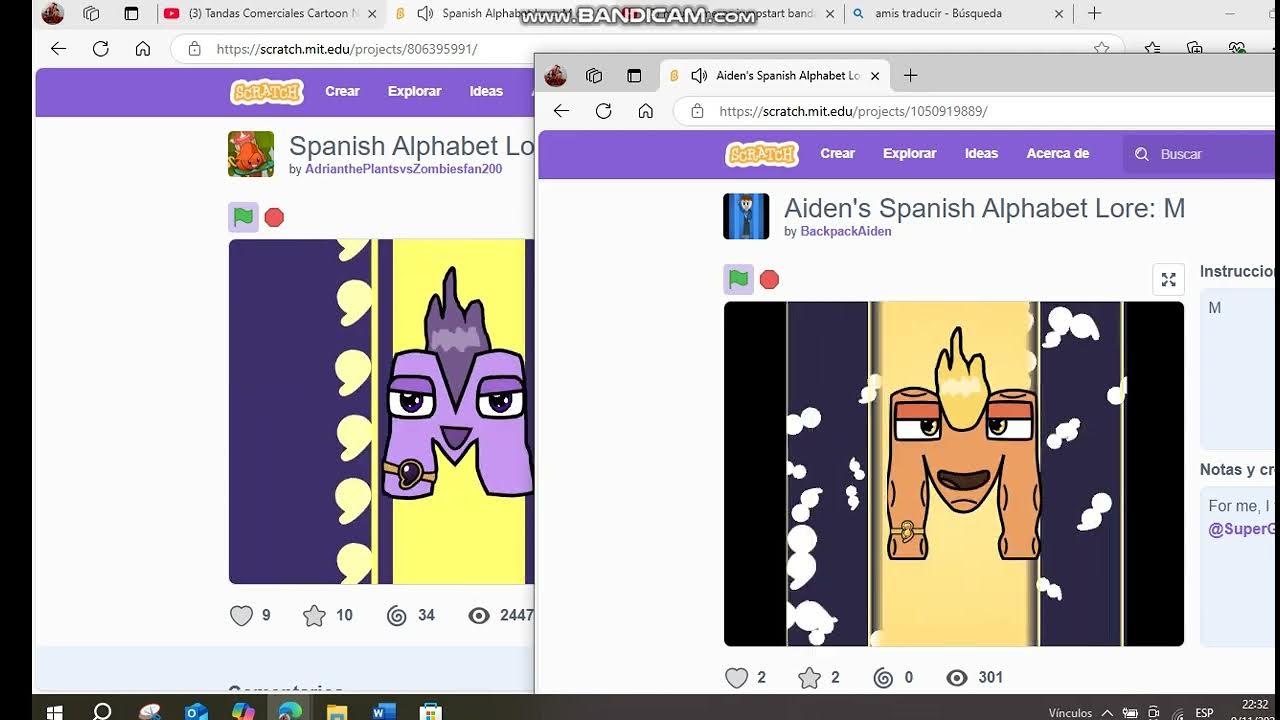 Adrian's and Aiden's Spanish alphabet lore:M (Both playing at the same time) (Aiden's one's ...
