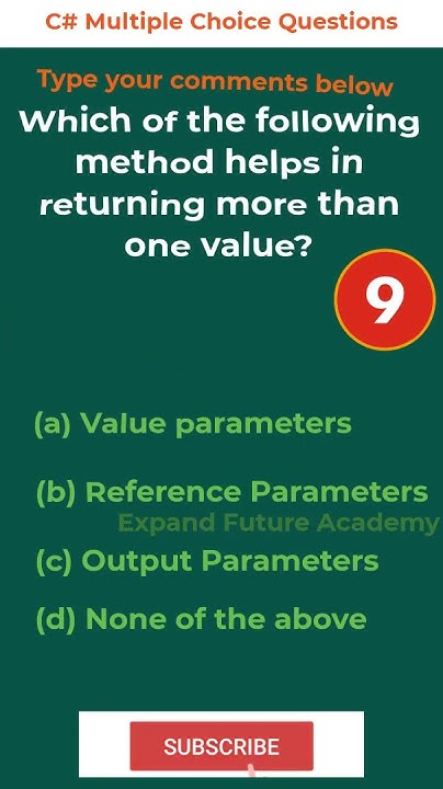 C# Multiple Choice Question #036 - Expand Future Academy #Shorts # ...