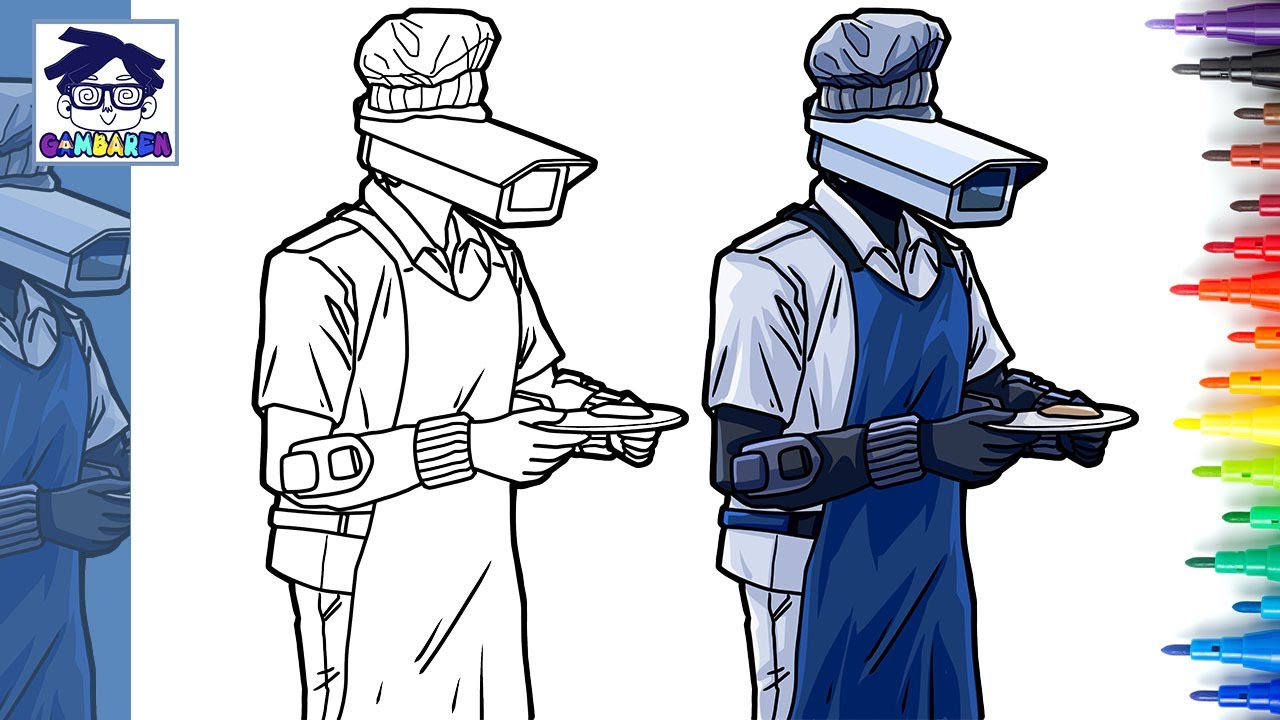 Cara Menggambar CHEF CAMERAMAN | SKIBIDI TOILET season 25 | Easy step ...