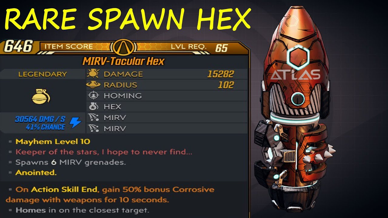 BL3 - LVL 65 - Mirv Tacular Hex - Shock - A.S.E 50% Corrosive Dmg ...