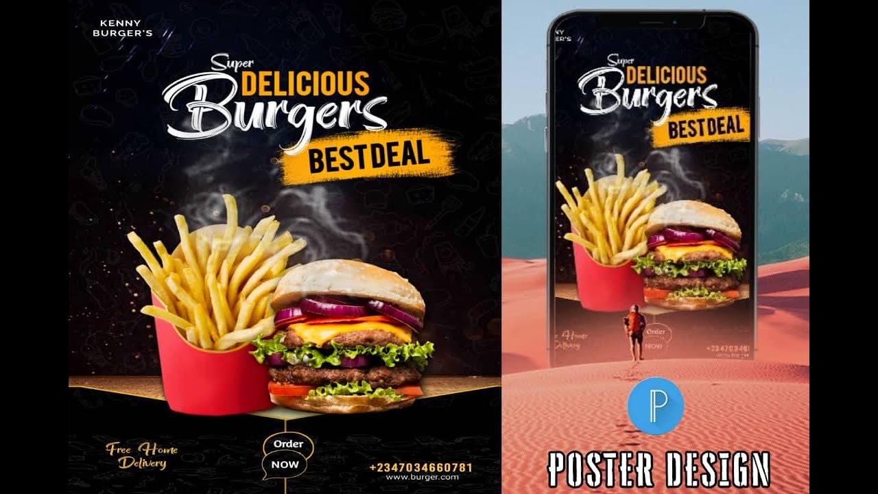 Design Fast Food Poster in Pixellab | pixelLab Tutorial | Diko Graphics ...