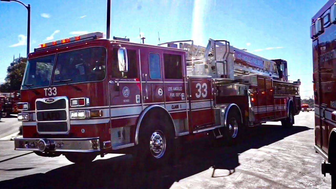 LAFD Task Force 33, Engine 21, Engine 14 & Engine 57 - YouTube