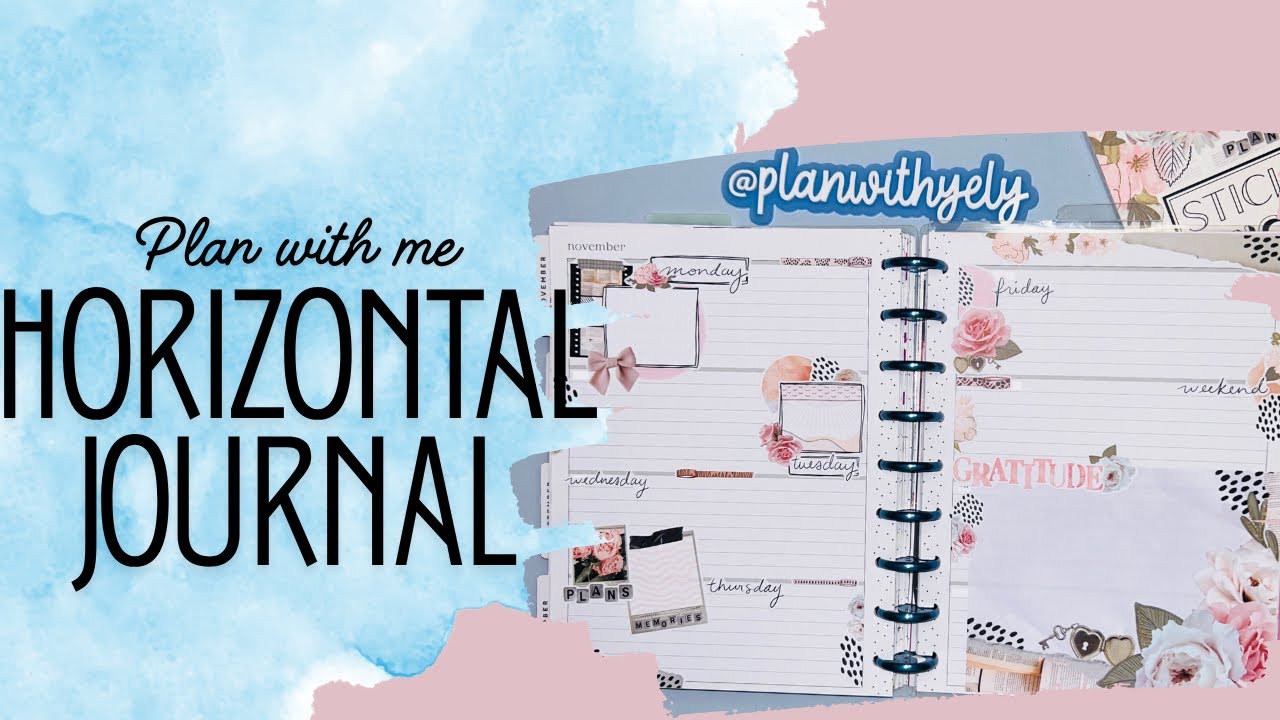 Plan With Me/ Horizontal planner/ Journal Spread - YouTube