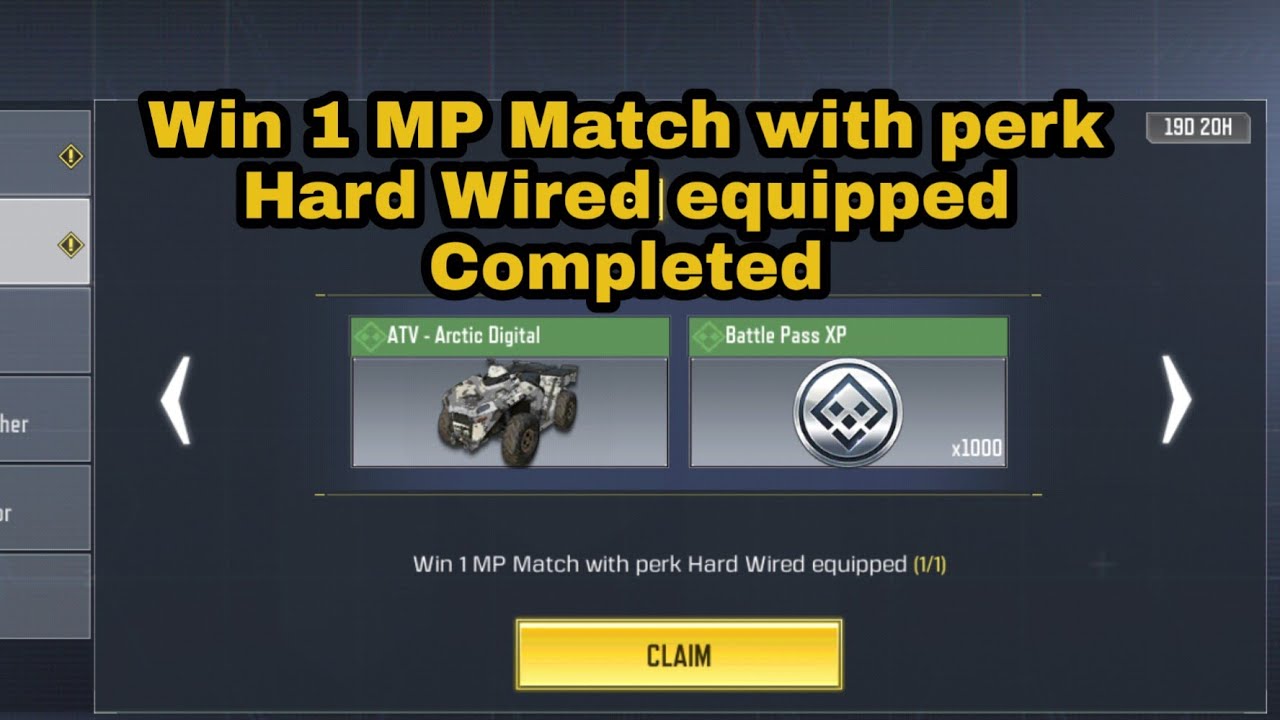 Win 1 MP Match with perk Hard Wired equipped | SEASONAL Connoisseur COD ...