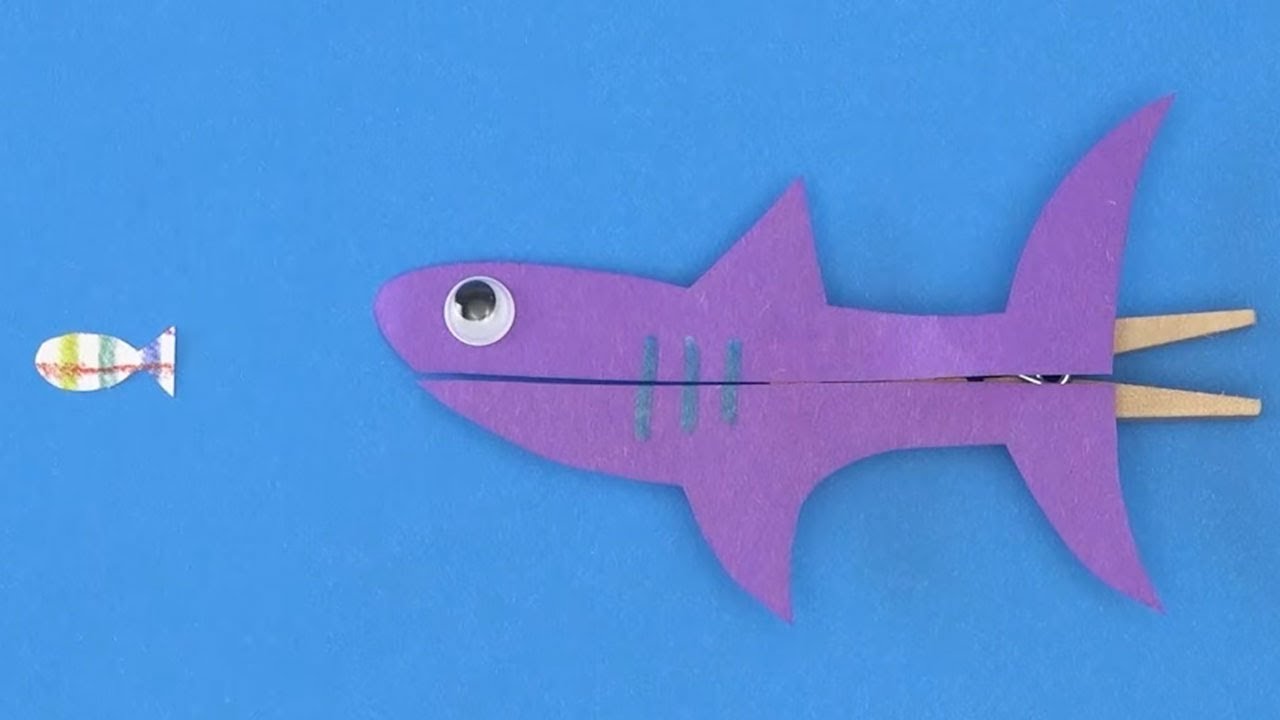 Clothespin Shark Puppet | Craft Your World x Crayola | Cartoon Network ...