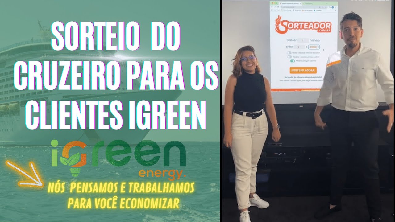 SORTEIO DO CRUZEIRO 100% PAGO PELA IGREEN ENERGY - YouTube