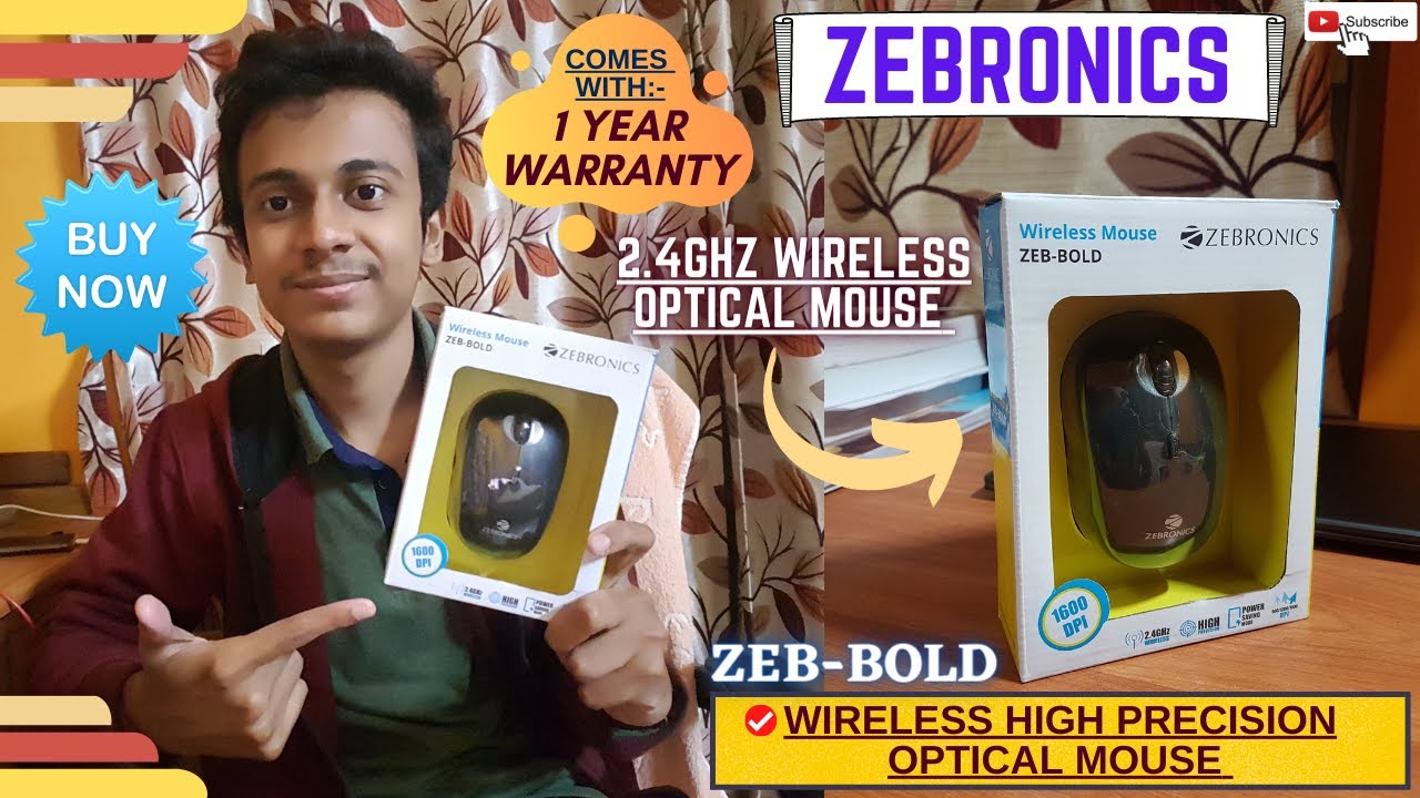 Zebronics Zeb-Bold Wireless High Precision Optical Mouse Unboxing ...
