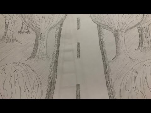UÇLU KALEMLE YÜKSEKTEN BAKARAK ÇİZİLEN YOL