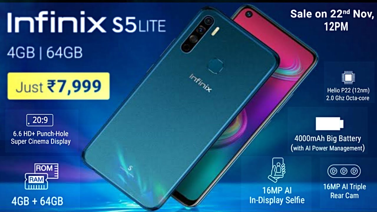Infinix S5 Lite varient of S5 exclusively sale on Flipkart - YouTube