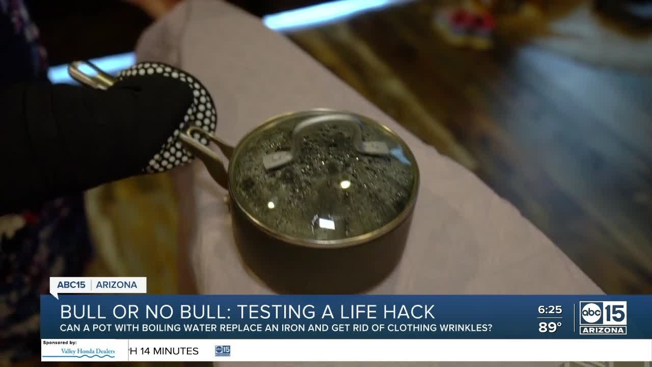 Ironing with a boiling pot of water -- does it work? - YouTube