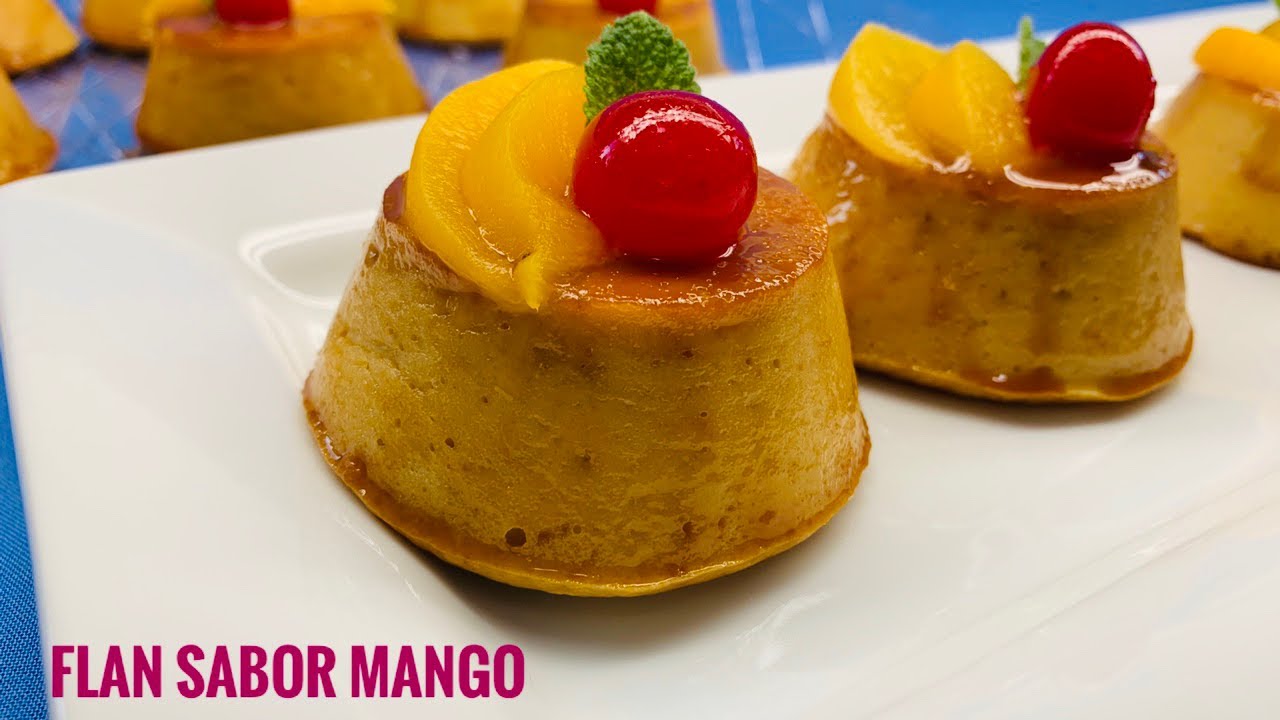 Como hacer flan napolitano de mango para venta y mesa de postres/flan ...
