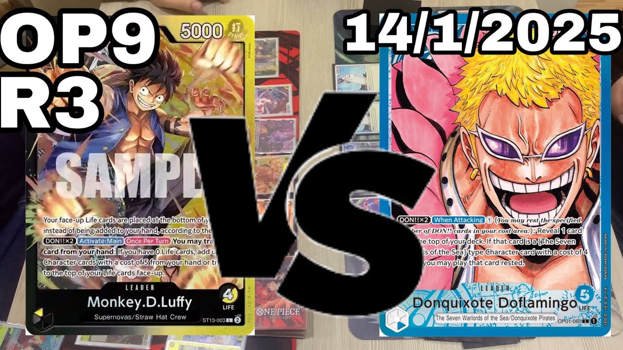 [OP9] BLack Yellow Luffy vs Blue Doflamingo R3 | One Piece TCG Gameplay ...