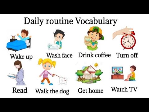 Daliy routine vocabulary with sentences || Listen and practice ||# ...