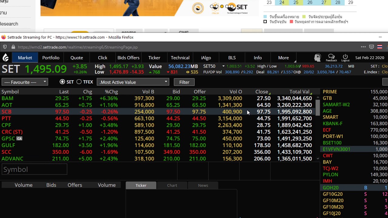 set index thai most active value 2020 02 21 ก พ 2563 - YouTube