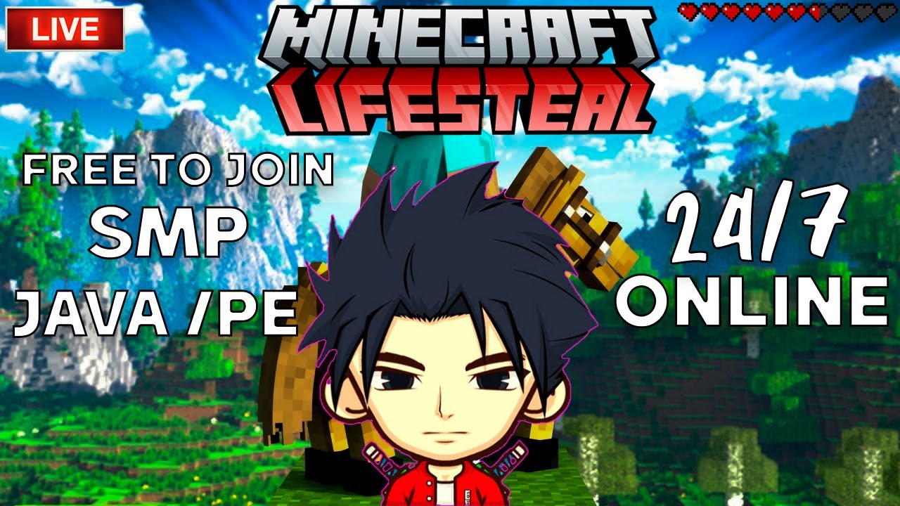 Minecraft Live Java + Pocket Lifesteal SMP Free To Join | IP And PORT ...