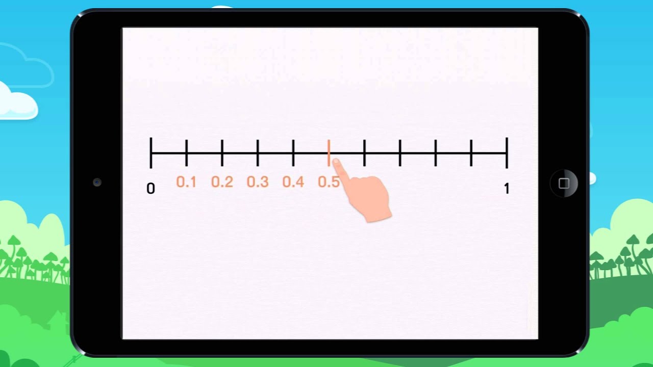 Learn to read a number line marked from 0 to 1. Lesson - YouTube