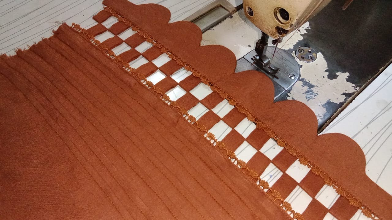 Trouser Bottom Design Cutting And Stitching || Step By Step || cut work ...