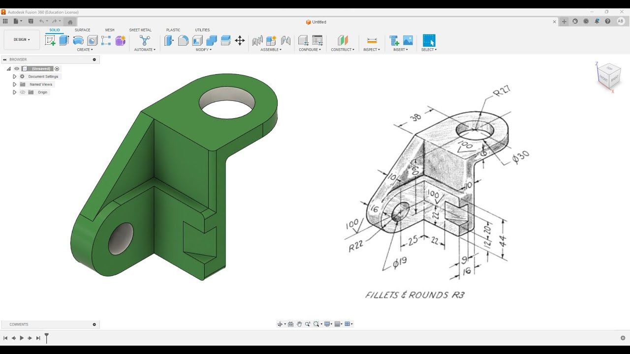 Fusion360 Part Modeling Tutorial 98 Design 3dmodeling Modelingtutorial Engineering