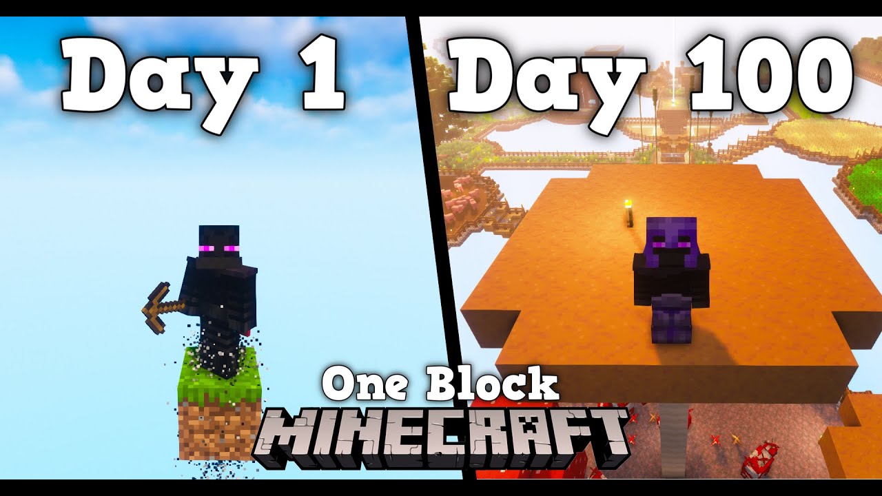 I Survived 100 Days on ONE BLOCK in Minecraft - YouTube
