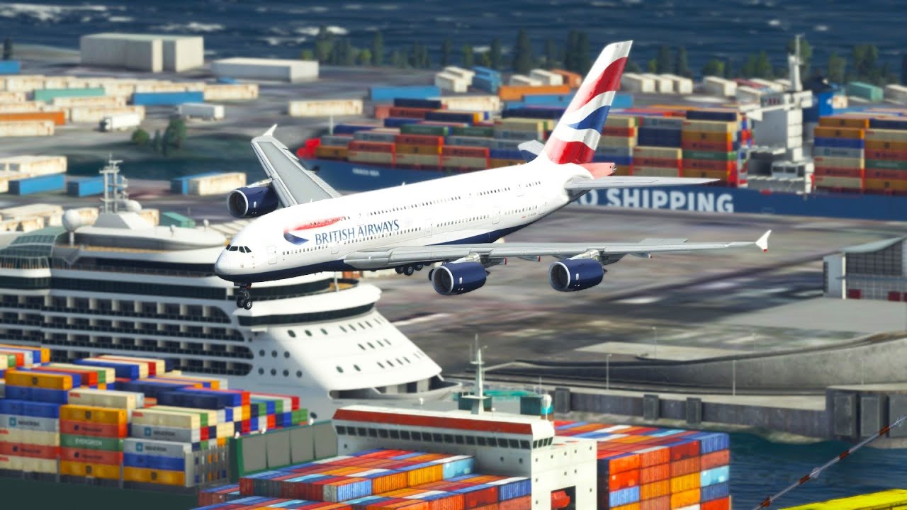 Heart-Pounding Flight British Airways AIRBUS A380 Landing at Dublin ...
