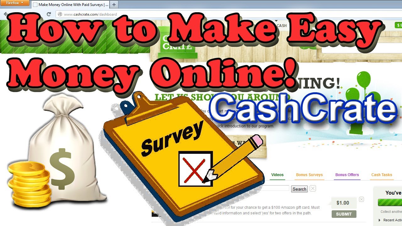 How To Make Easy Money Online with Paid Surveys! CashCrate Review - YouTube