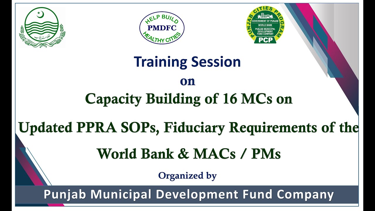 Training on PPRA rules for 16 partner MCs under Punjab Cities Program. - YouTube