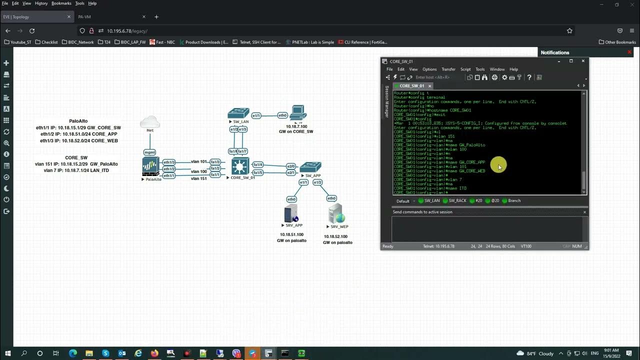 Bank | Core Banking Zone Network Design and Implementation PaloAlto Firewall Using EVE-NG - YouTube