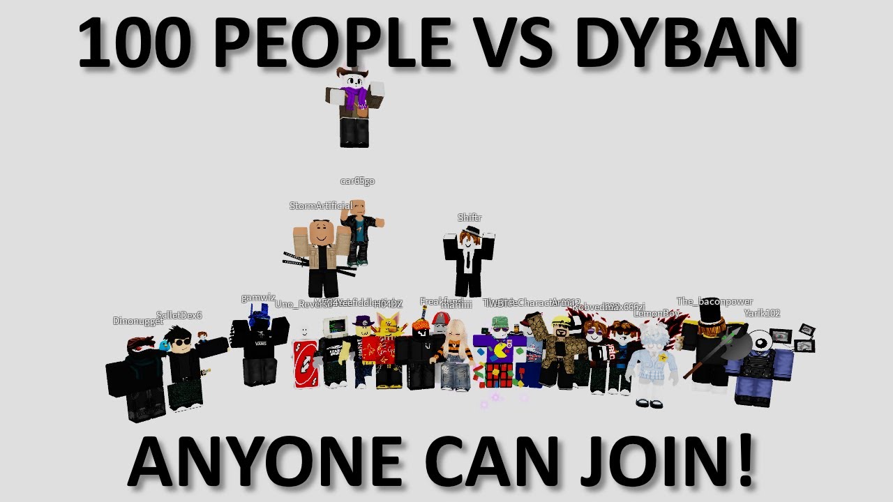 [Replay] 100+ PEOPLE VS DYBAN ROBLOX - YouTube