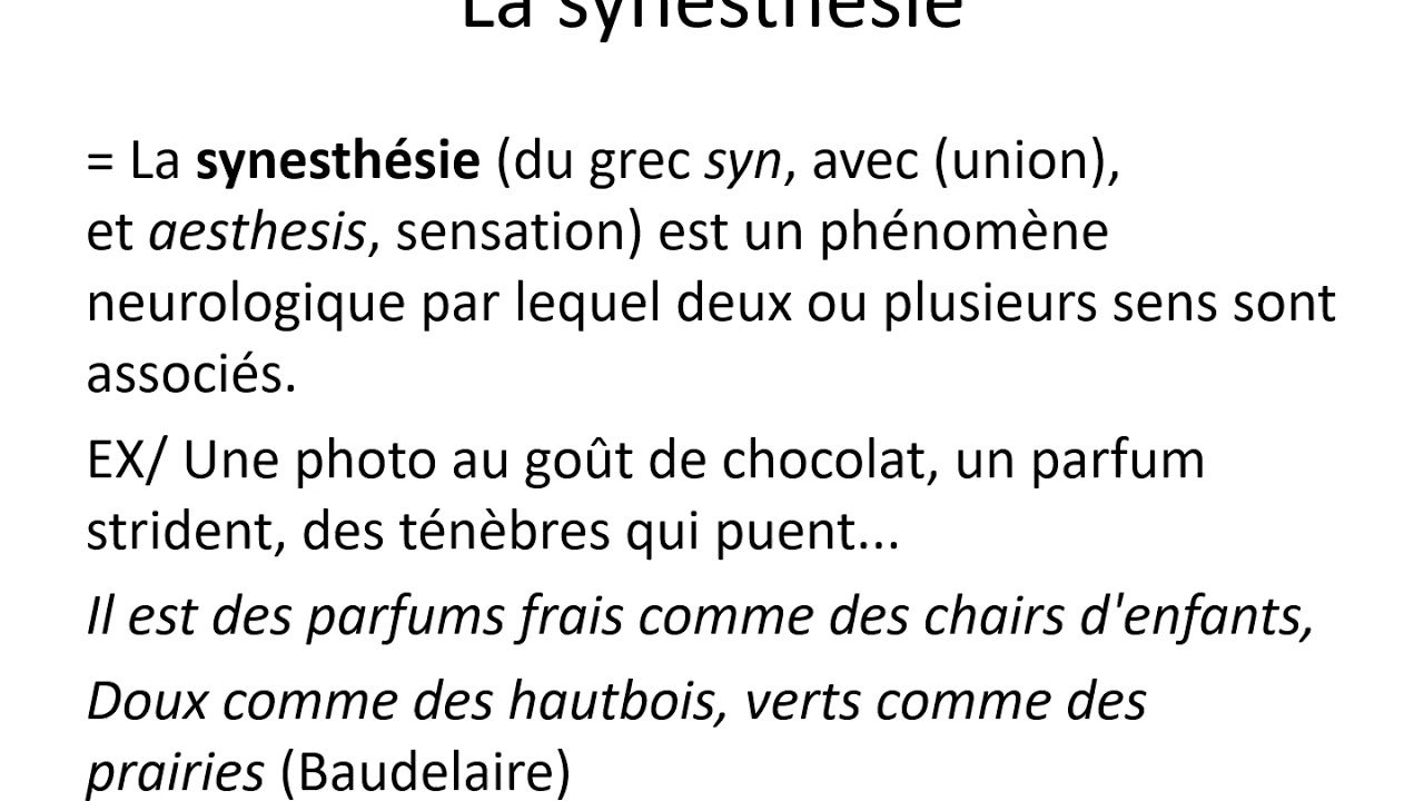 NOTION DE POESIE : La synesthésie - YouTube