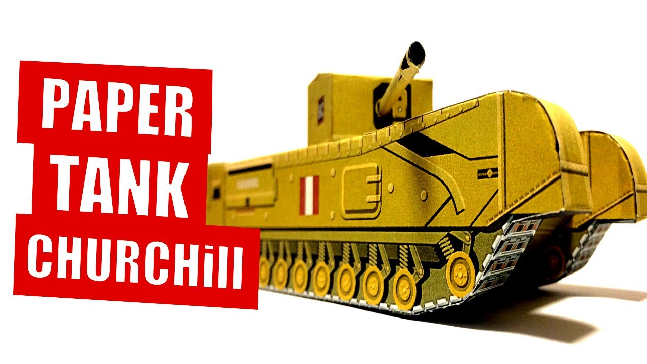 Paper tank easy model Churchill WW2, DIY papercraft tank or cardboard ...