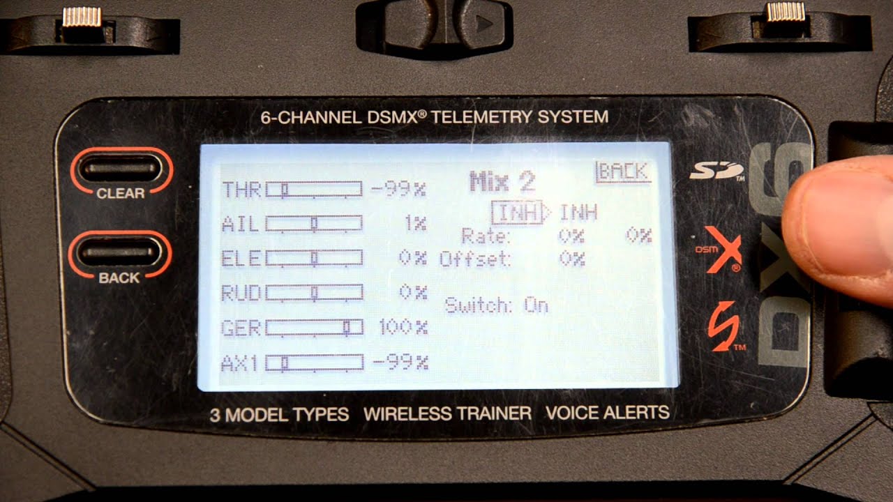 Differential thrust on Spektrum DX6 or DX9 - YouTube