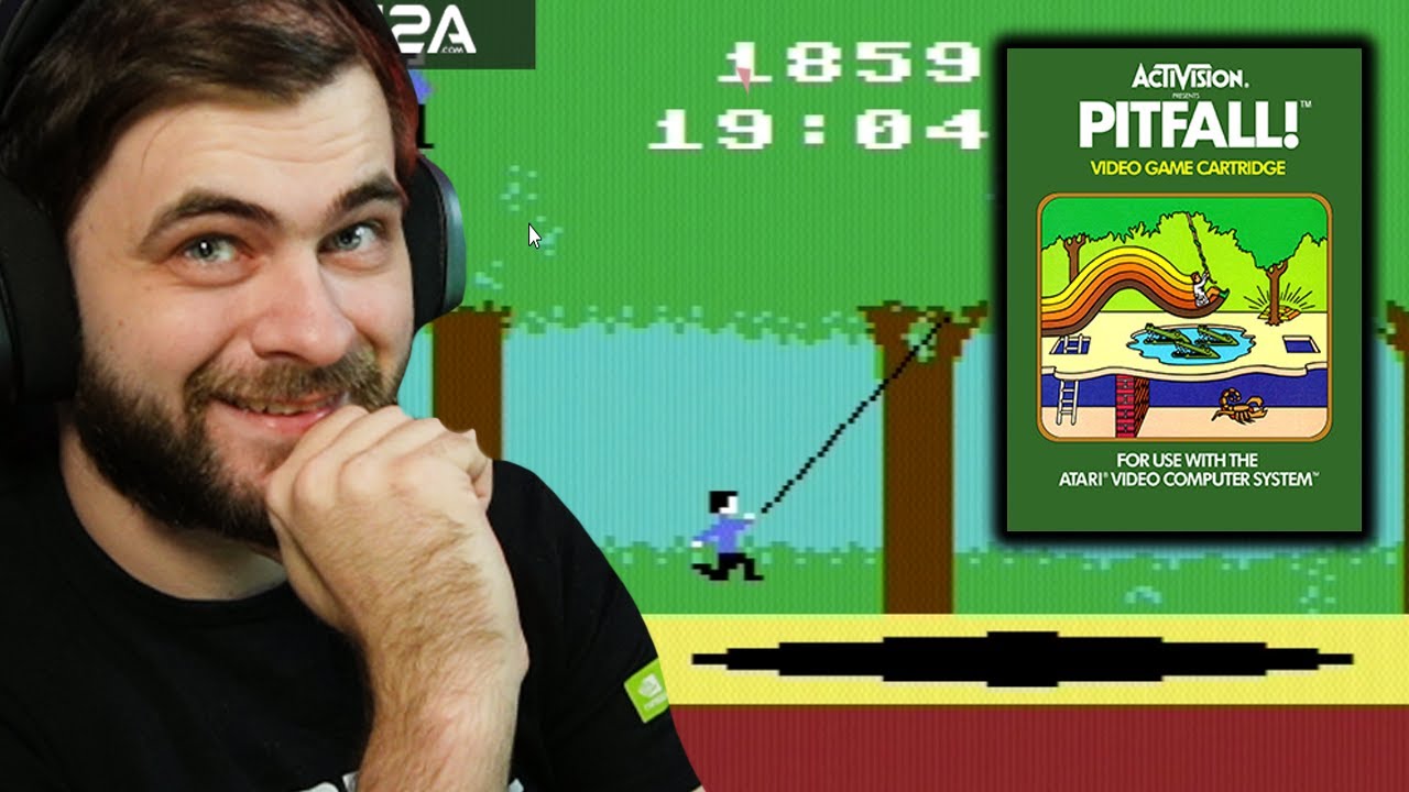 Klasyk z dzieciństwa o skakaniu przez dziury - Pitfall! (1982) C64 - YouTube