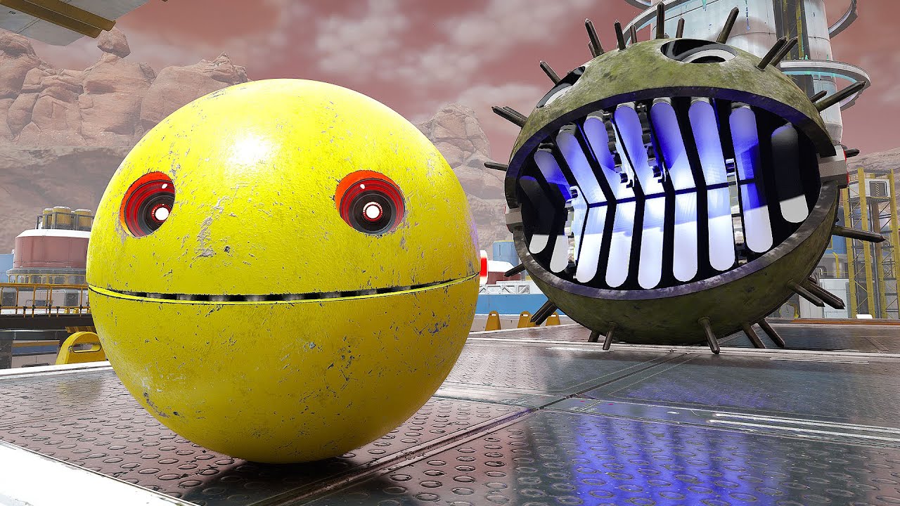 Pacman and Chain Chomp Take on Robot Cat and Spiky Monster in the ...