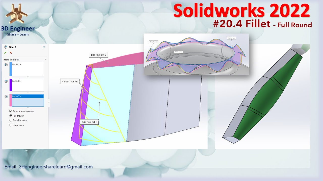 #20.4 Tự Học Solidworks 2022 - Fillet Full Round - YouTube