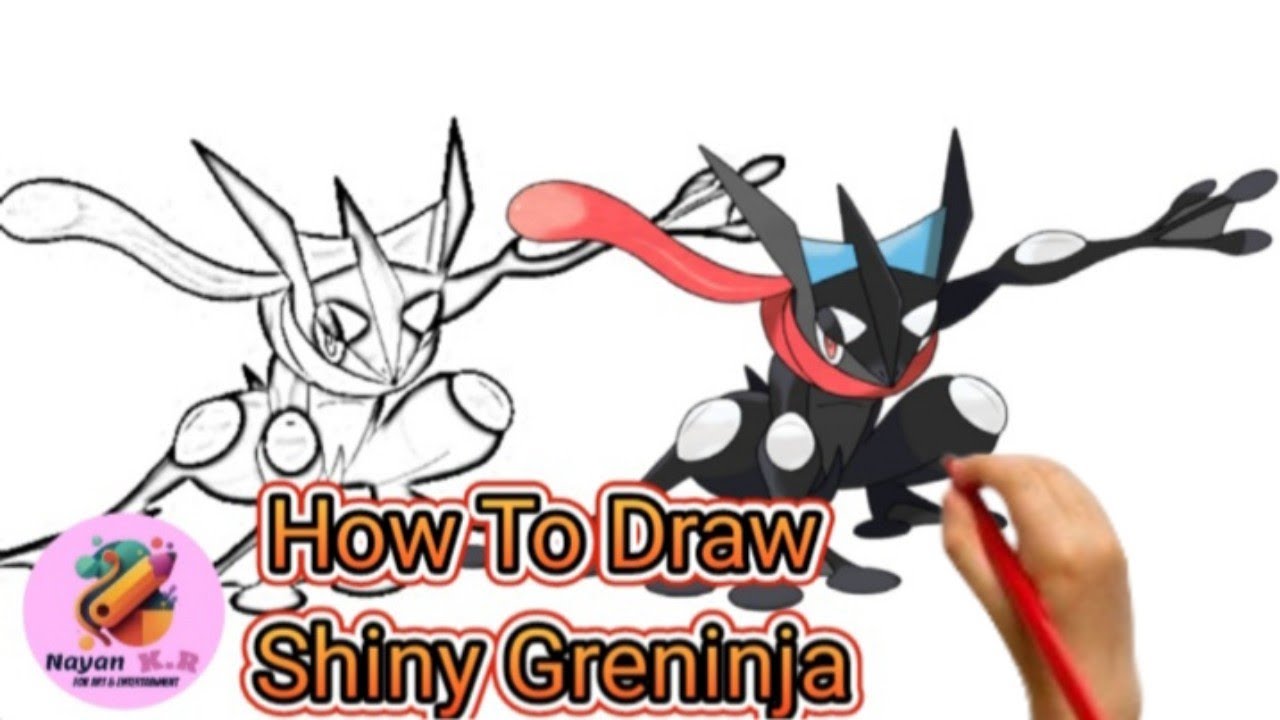 How to Draw a Shiny Greninja from Pokemon (Step by Step) - YouTube