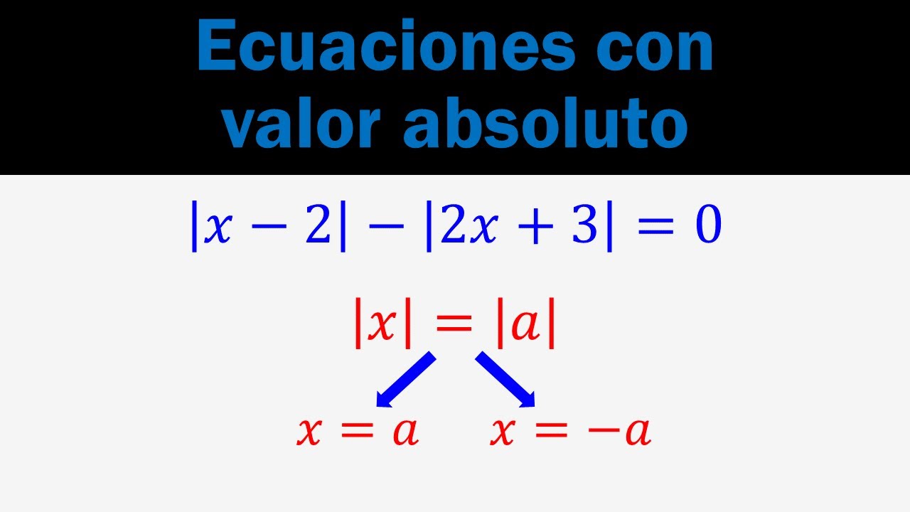 Ecuaciones con dos valores absolutos |MUY FÁCIL| - YouTube