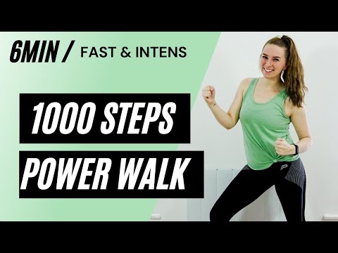 6min POWER Walking Workout || 1000 steps At Home || Fast & Intens - YouTube