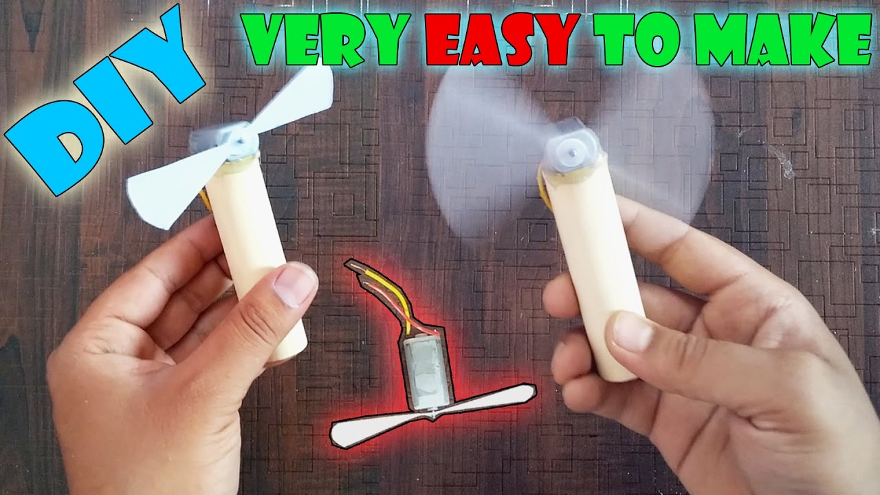 How to make Mini Pocket Fan using Laptop Battery and DC Motor | MrWire ...