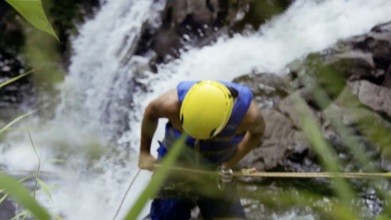 Waterfall Rappelling at Kulaniapia Falls - YouTube