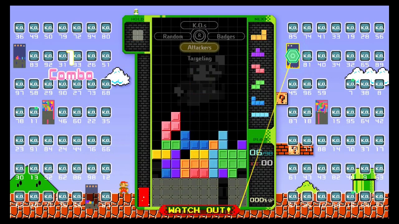 Tetris 99 Super Mario Theme Tetris Back-to-Back Remaining 3 players ...