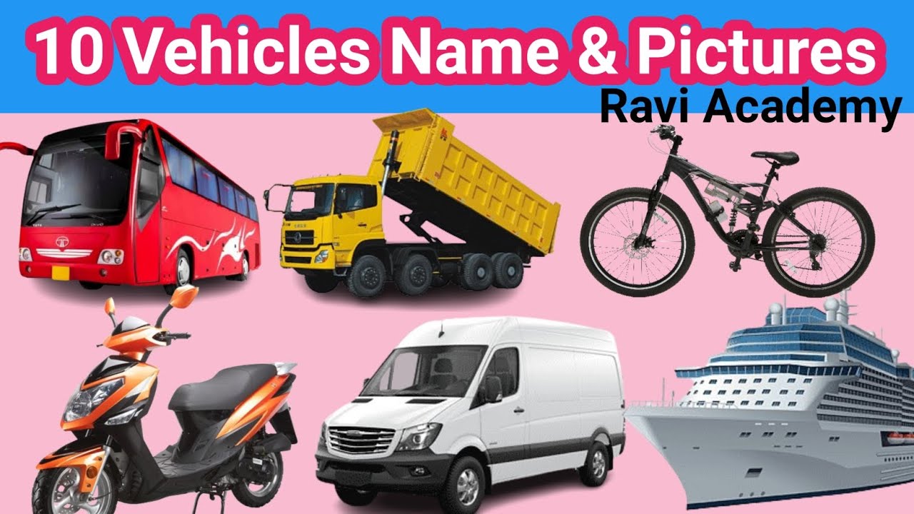 Vehicles Names |Vehicles Name In English |Vehicles Names 10 | गाड़ियों ...