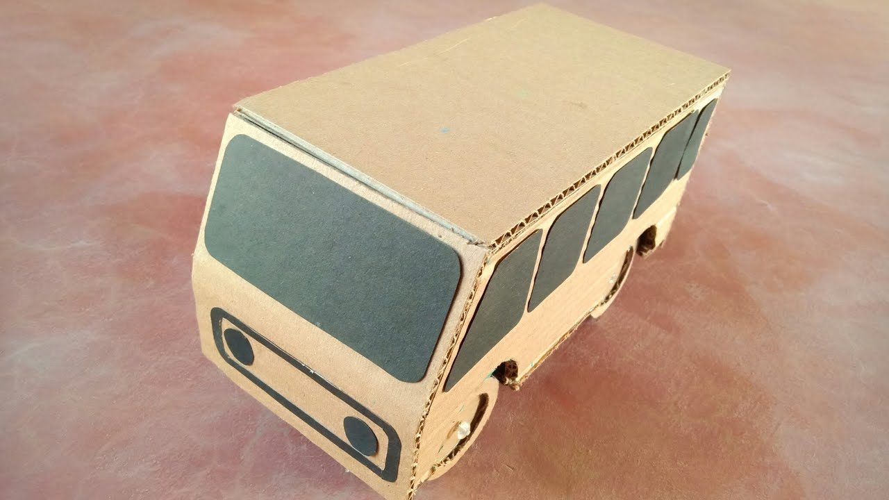 how to make a rc bus from cardboard मिनी बस कैसे बनाएं - YouTube