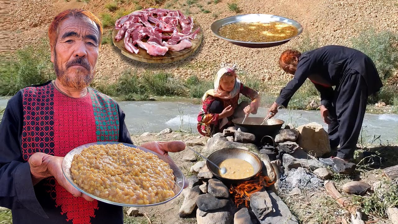 Cooking Special Halim with Lamb Meat in the Village - Village Cooking ...